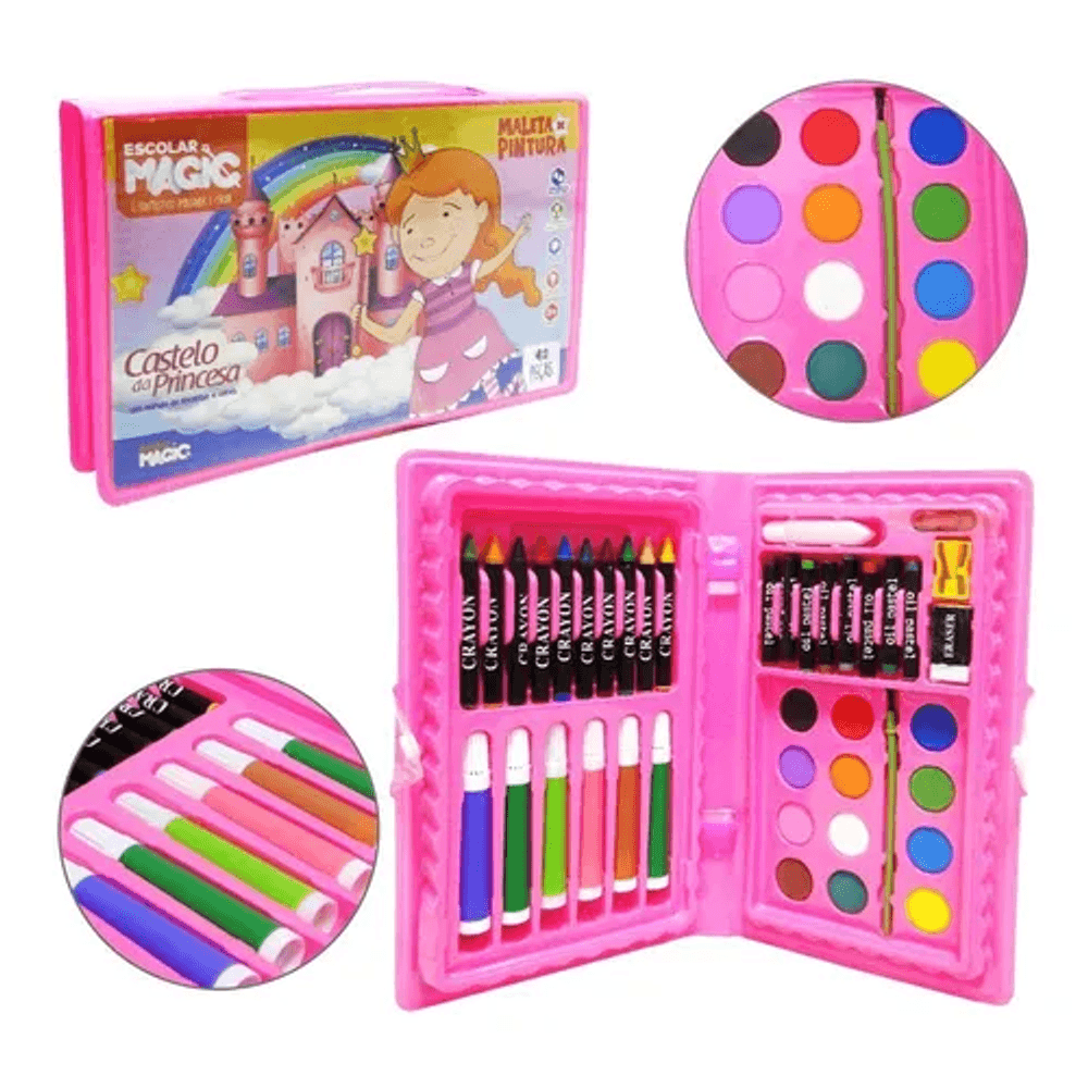 2172C MALETA 42 PECAS PRINCESAS - Semaan Loja de Atacado Online